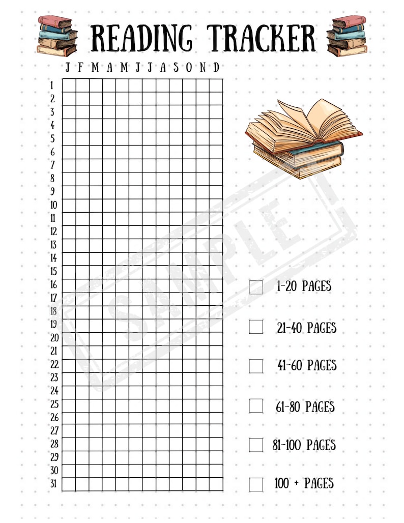 Reading Tracker - A5 Journal Page - Printable Tracker - Journal ...