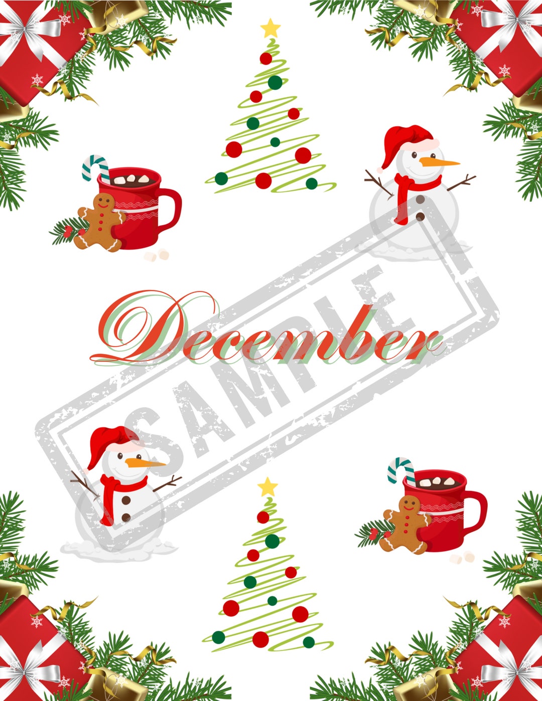 December Month - Bullet Journal Cover - - Etsy