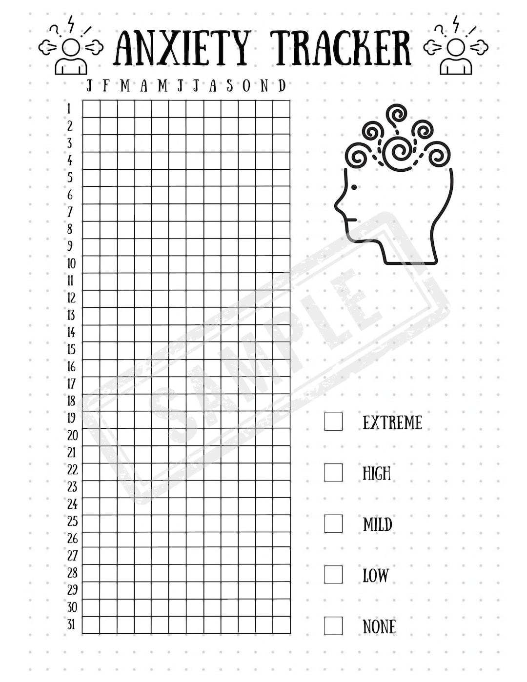 Anxiety Tracker A5 Journal Page Printable Tracker Journal Template - Etsy