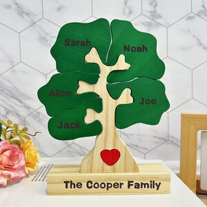 Custom Wooden Tree Family Puzzle-engraved Family Name Puzzle-love Grows ...