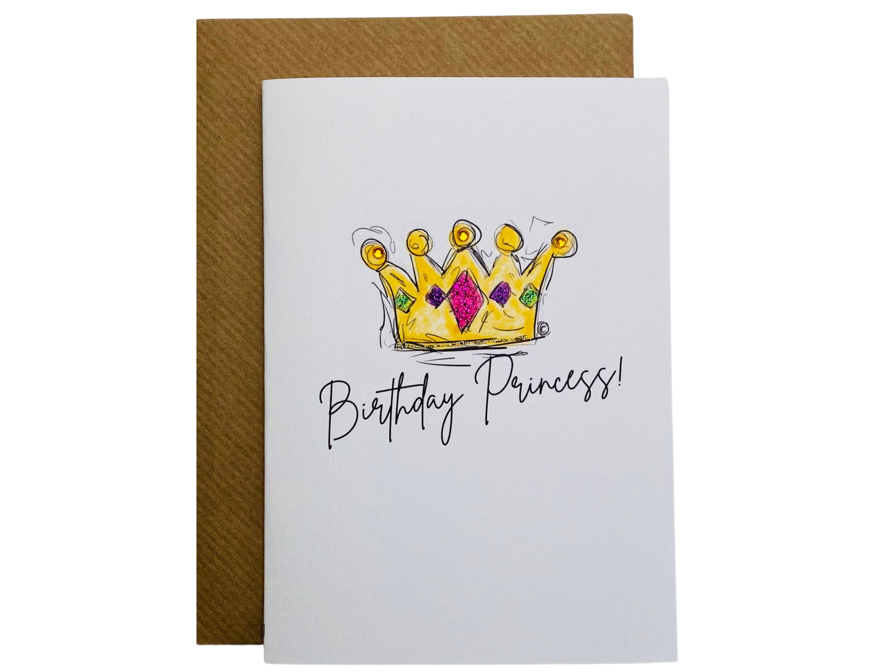 Princess Birthday Card Birthday Princess Card - Etsy