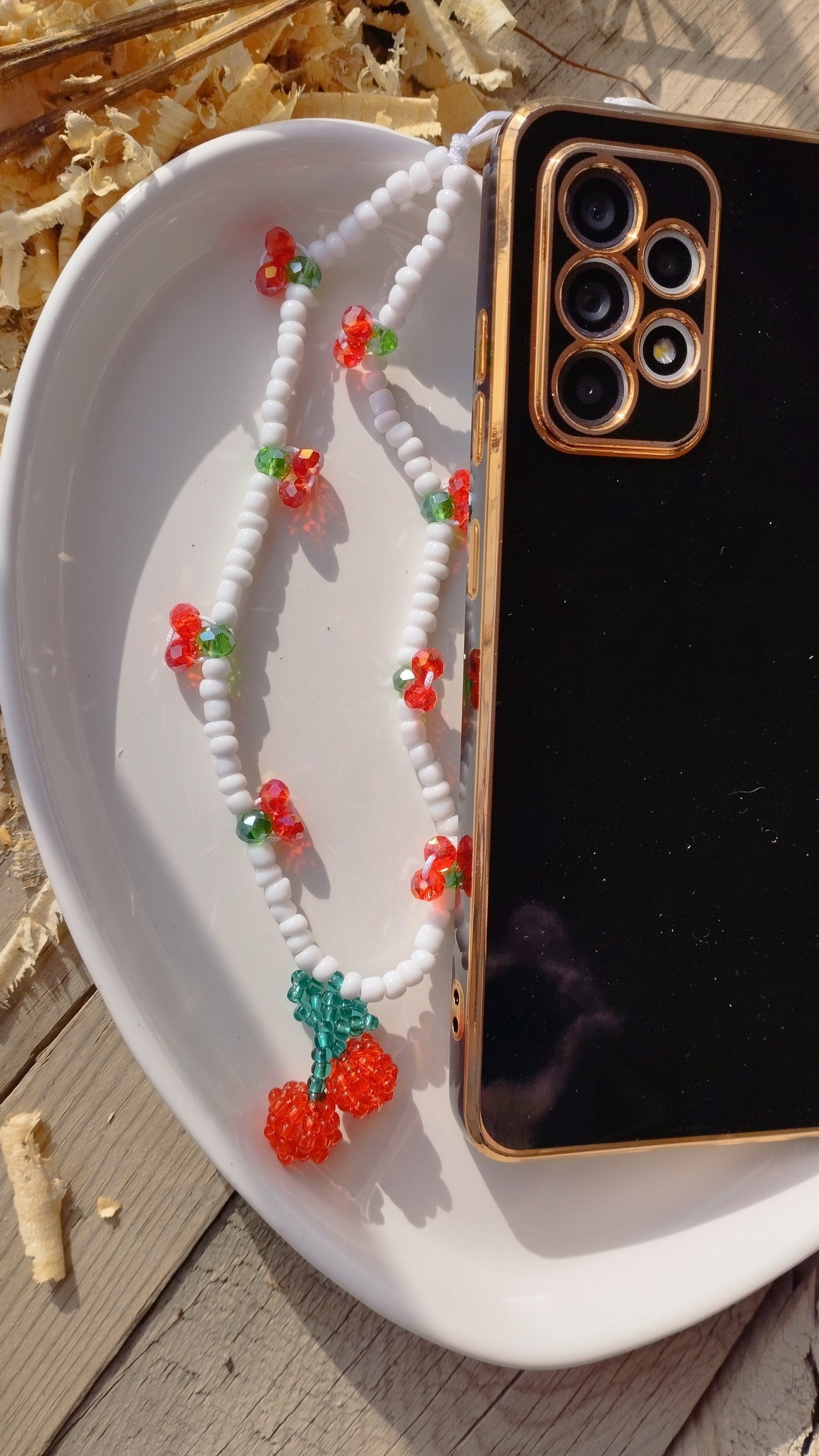 Fruit Jewelry, Red Cherry Phone Charm, Beaded Y2k Phone Strap,accessory ...