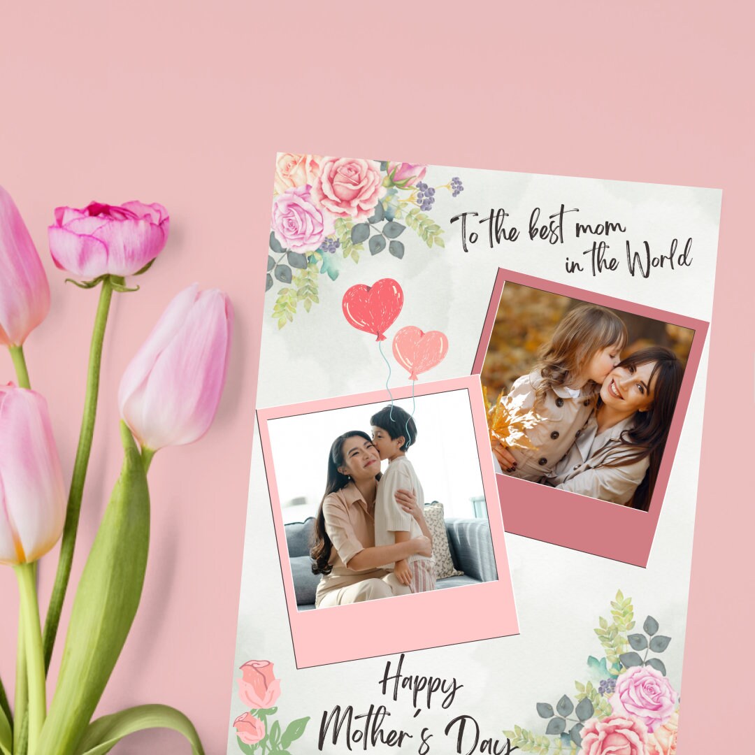 Exquisite Floral Mother's Day Card Template, Personalized Canva ...