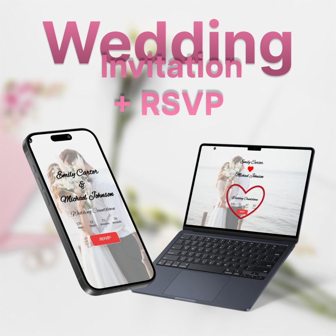 Custom Wedding Invitation Website With RSVP Tracking via Google ...