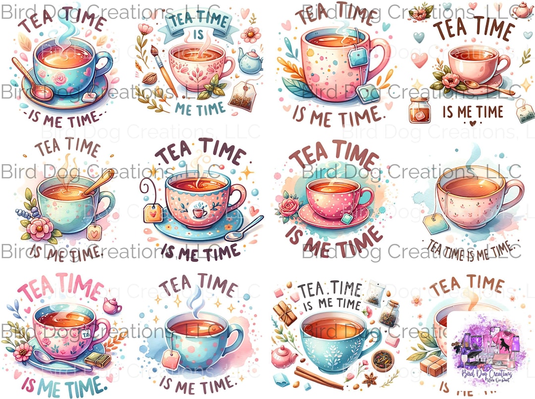 Charming Tea Time Clipart Set - Cozy Self Care Digital Stickers for ...