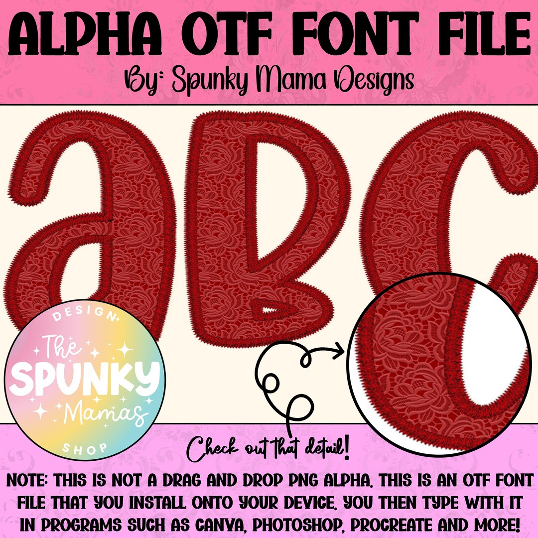 Red Lace OTF Font - Etsy