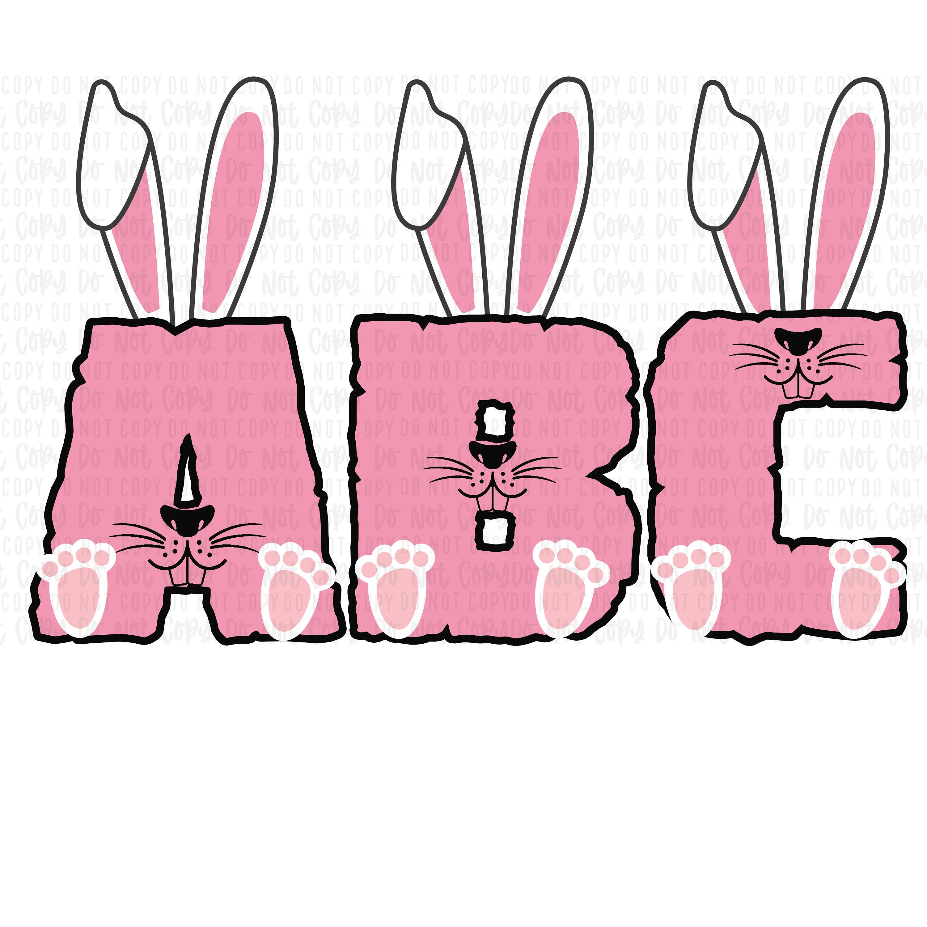 Easter Bunny PNG Alphabets (pink, Blue and White) - Etsy