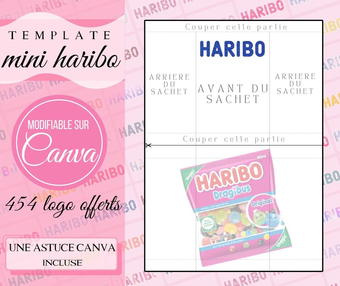 Template for Haribo Sachet Packaging 454 Logo FREE - Etsy