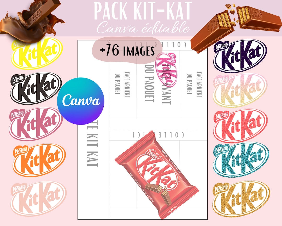 Modelo completo para empaque KIT-KAT, plantilla template para descargar ...