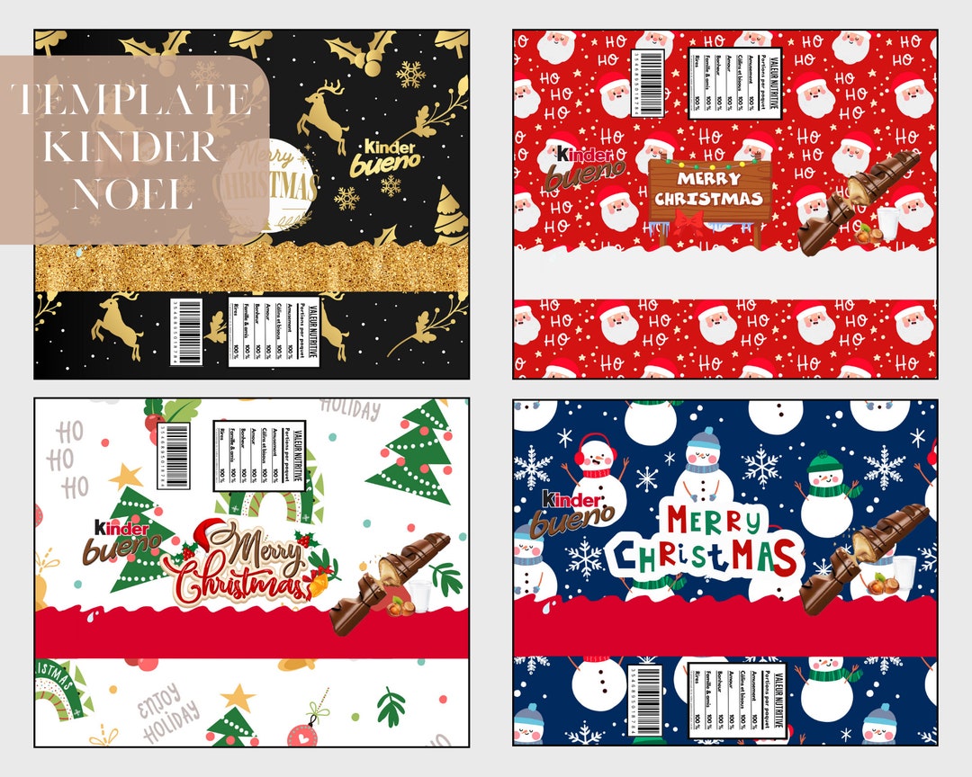 Kinder Bueno De Noel Template Digital File to Print - Etsy