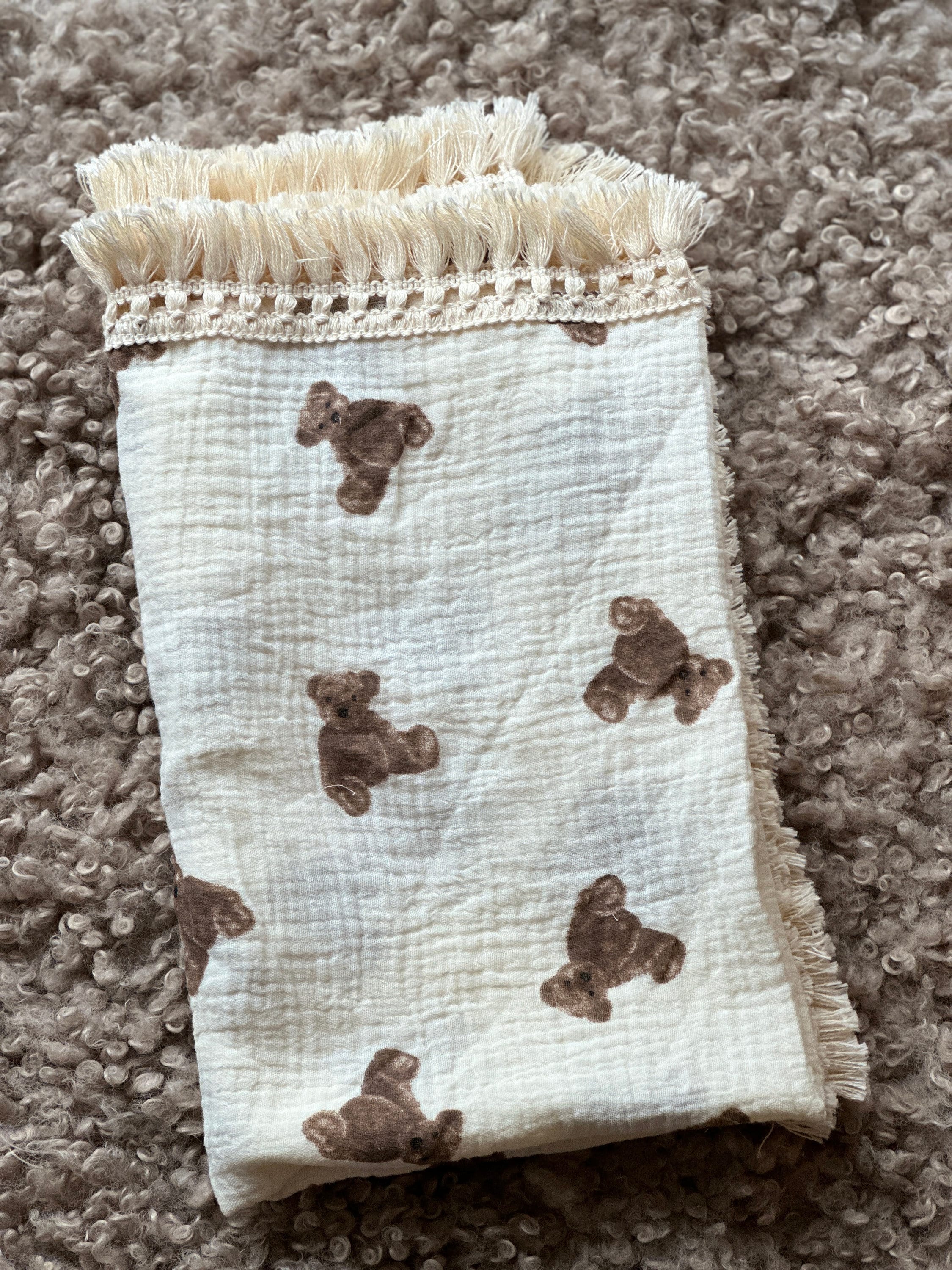 Coco Bear Cosy Muslin Blanket - Etsy