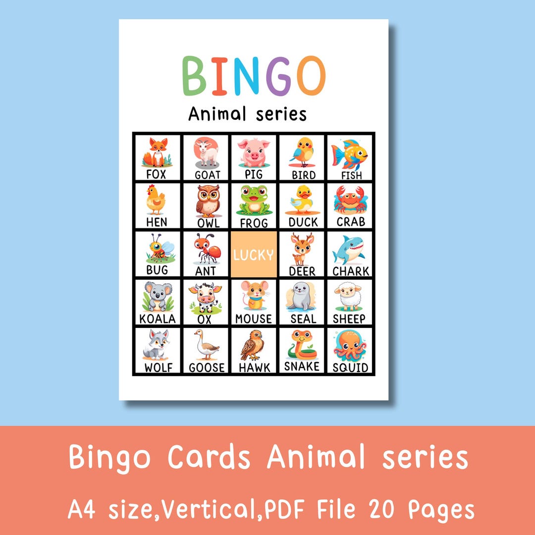 Bingo Cards,card Game,educational Game for Kids,practice Activities for ...