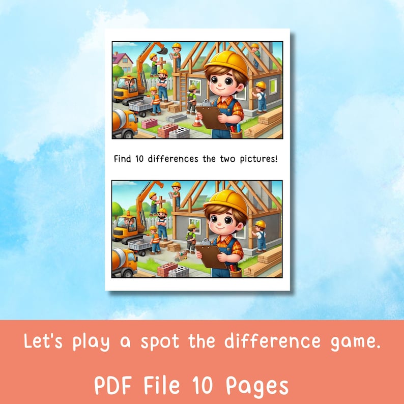 Spot the Difference,worksheets for Kid,careers,occupations,brain ...