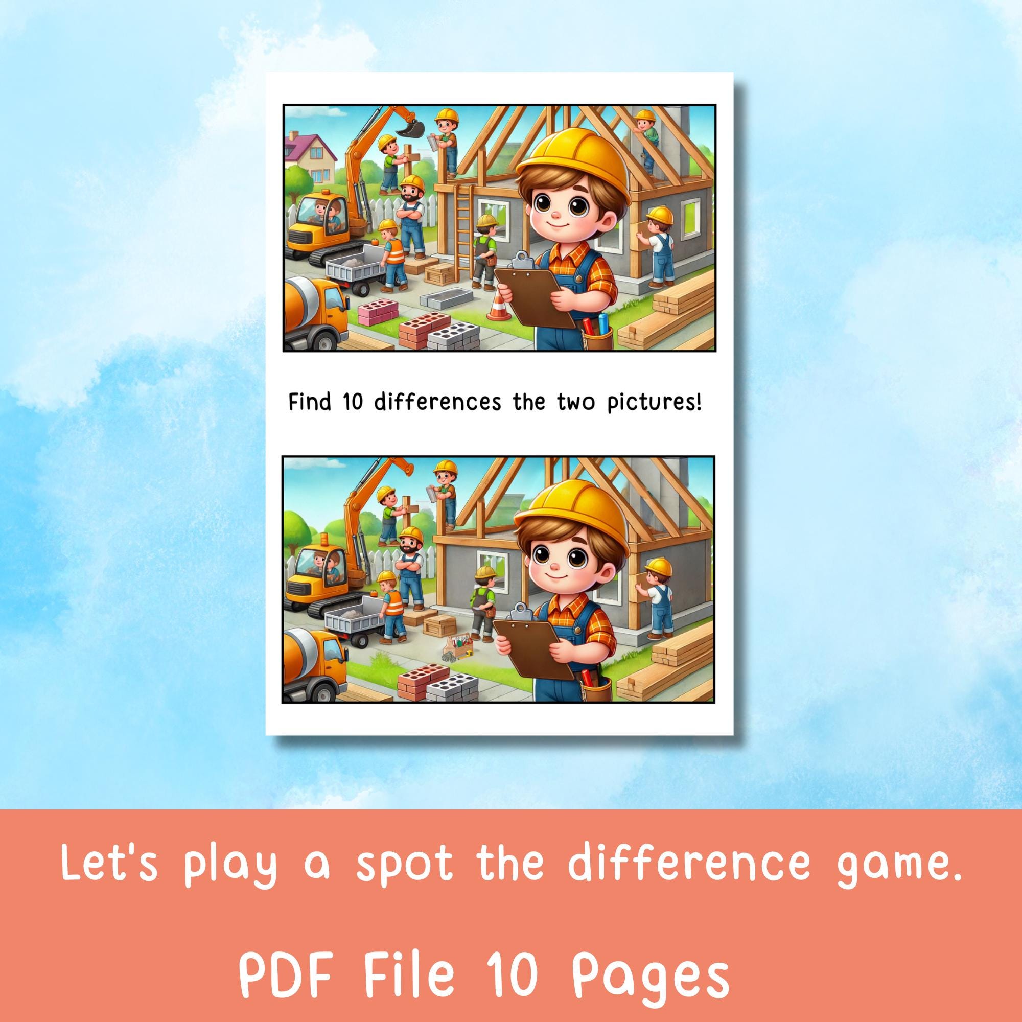 Spot the Difference,worksheets for Kid,careers,occupations,brain ...