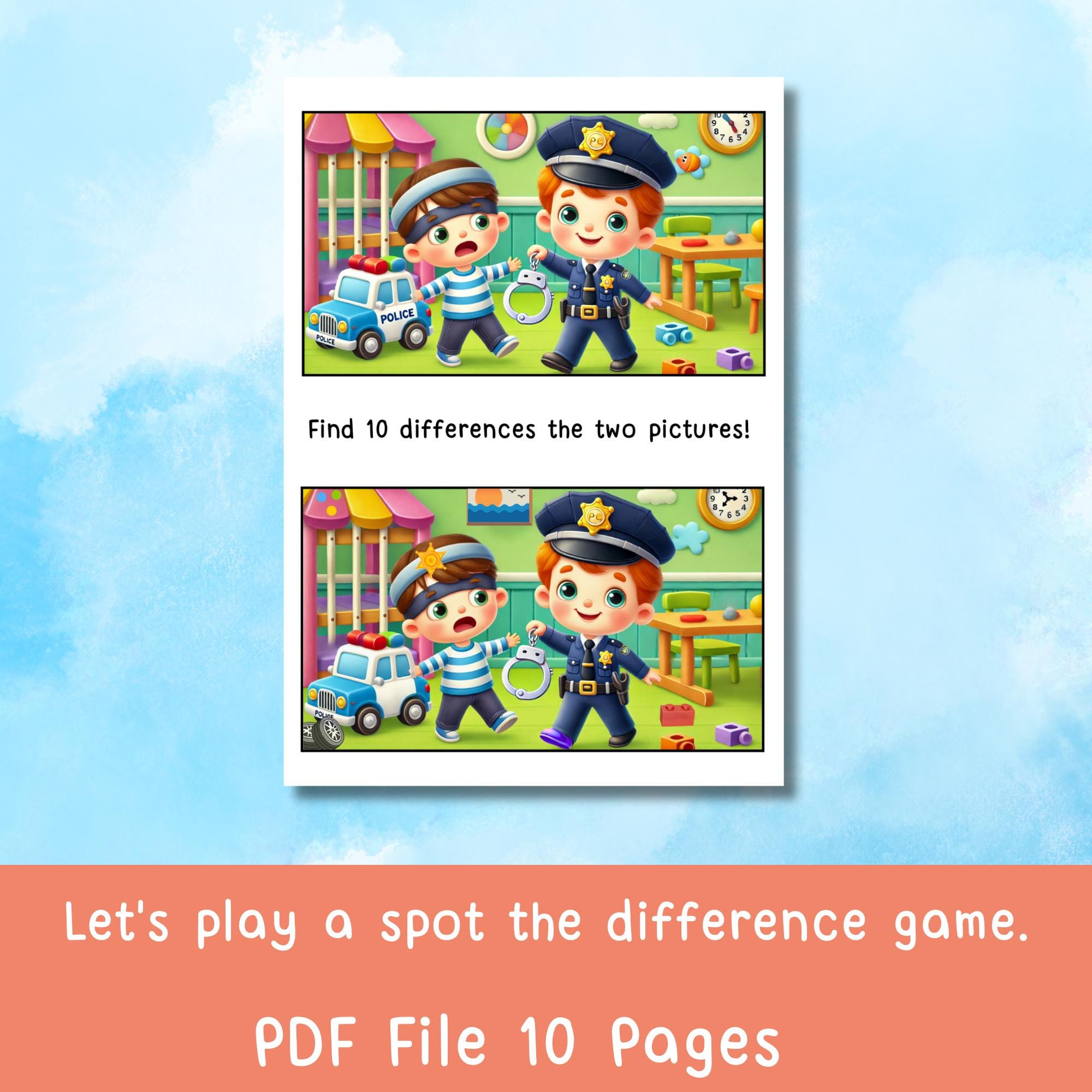 Spot the Difference,worksheets for Kid,careers,occupations,brain ...