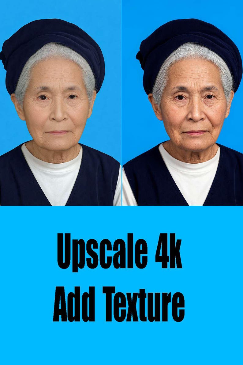 Upscale Image, 4K Realistic Skin Editing for High-resolution Photos ...