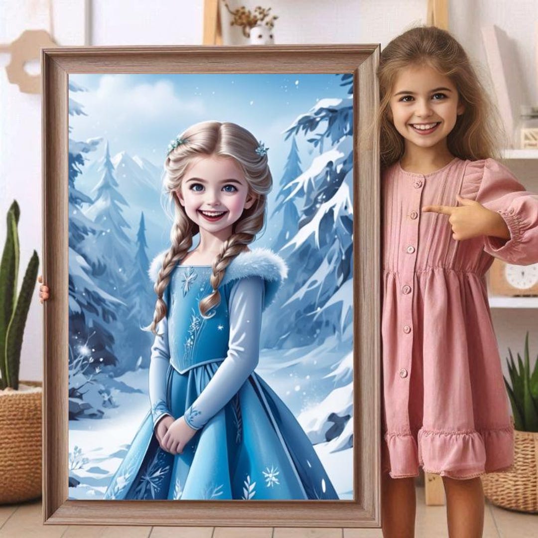 Personalized Elsa Portrait,custom Frozen Elsa Portrait,elsa Birthday ...