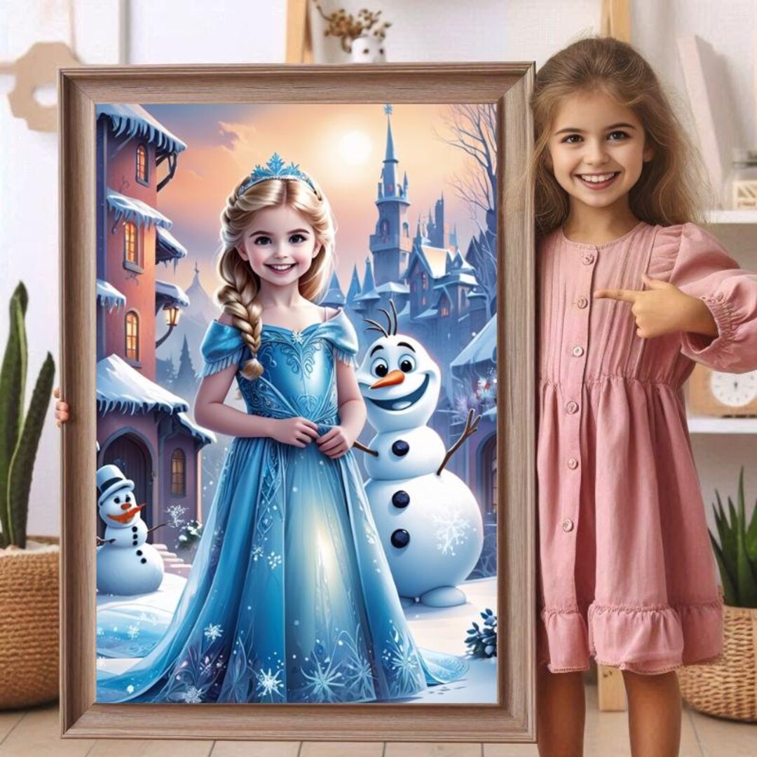 Personalized Elsa Portrait,custom Frozen Elsa Portrait,elsa Birthday ...