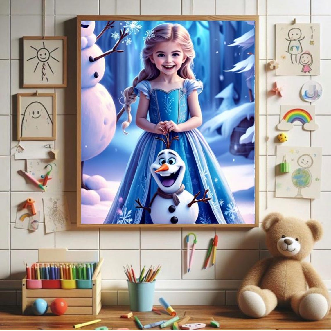 Personalized Elsa Portrait,custom Frozen Elsa Portrait,elsa Birthday ...