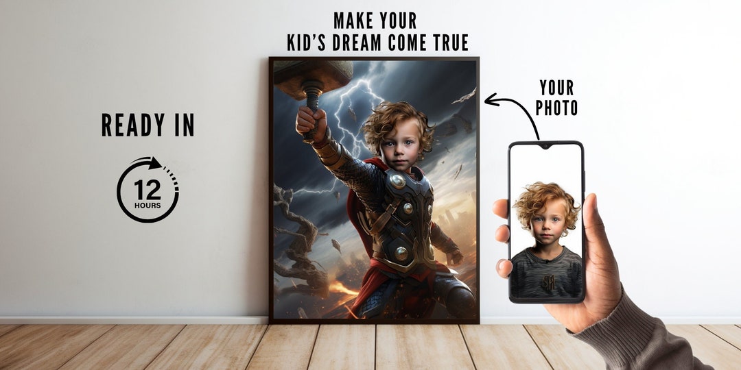 Personalized Thor Superhero Portrait,thor Portrait,personalized ...