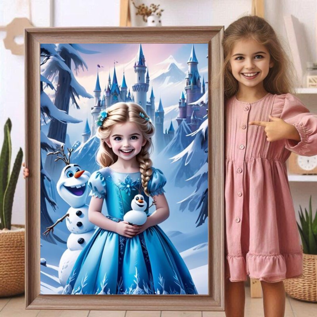 Personalized Elsa Portrait,custom Frozen Elsa Portrait,elsa Birthday ...