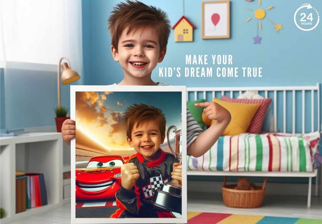 Personalized Mcqueen Portrait,custom Cars Portrait,mcqueen Birthday ...