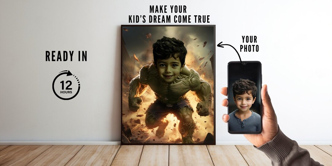 Personalized Hulk Superhero Portrait,hulk Portrait,personalized ...