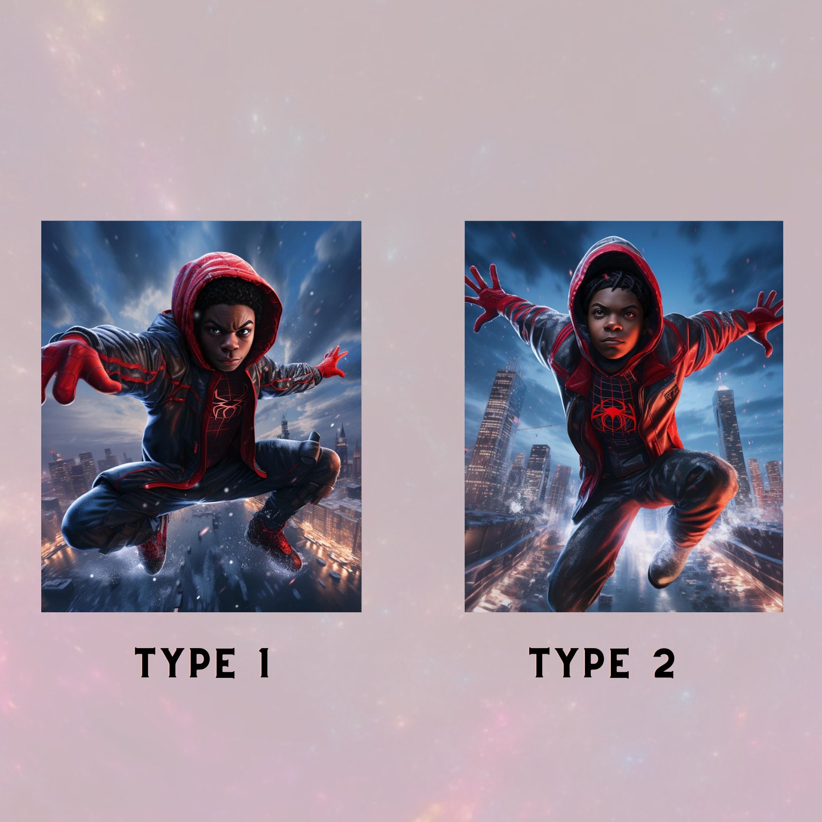 Personalized Miles Morales Superhero Portrait,miles Morales Portrait ...