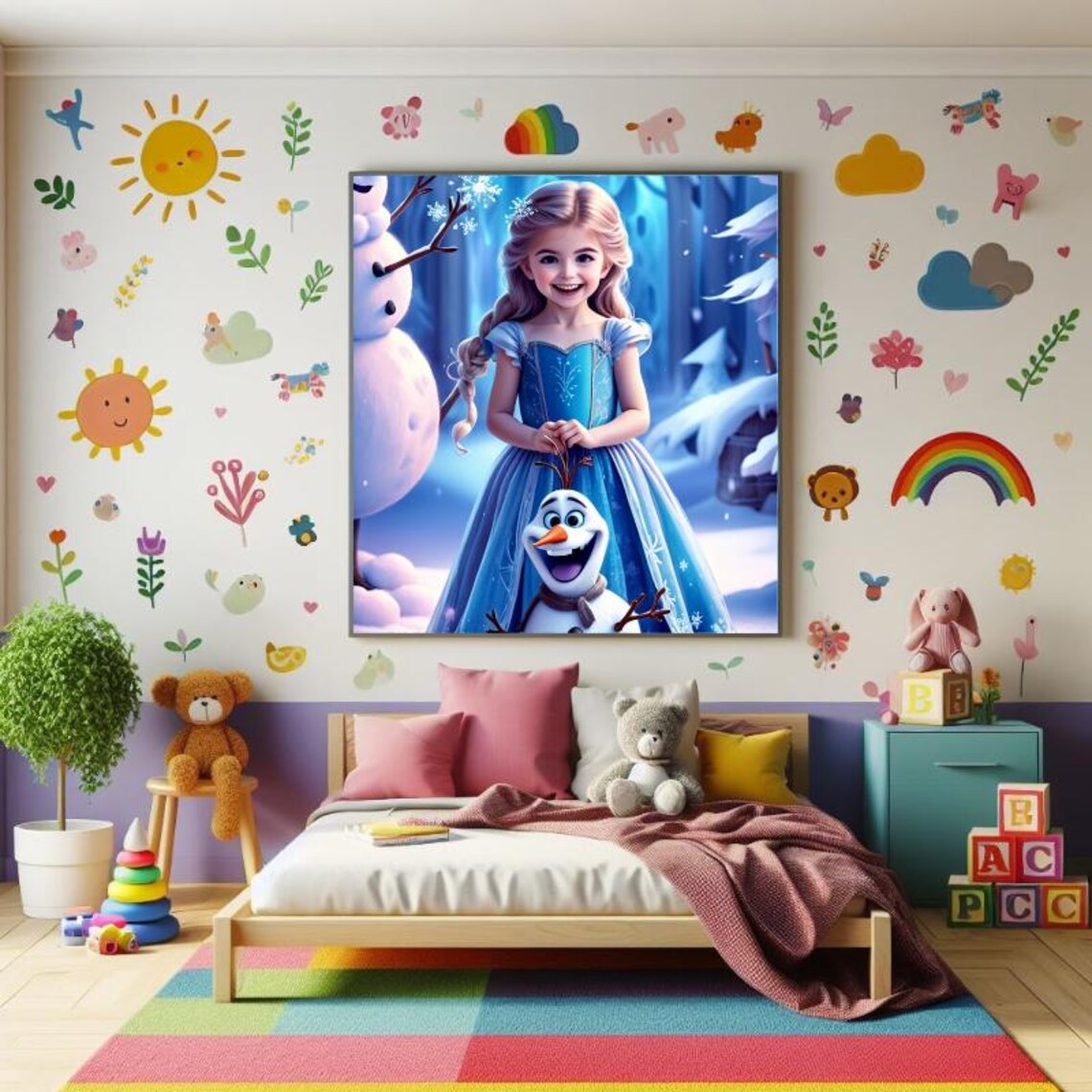 Personalized Elsa Portrait,custom Frozen Elsa Portrait,elsa Birthday ...