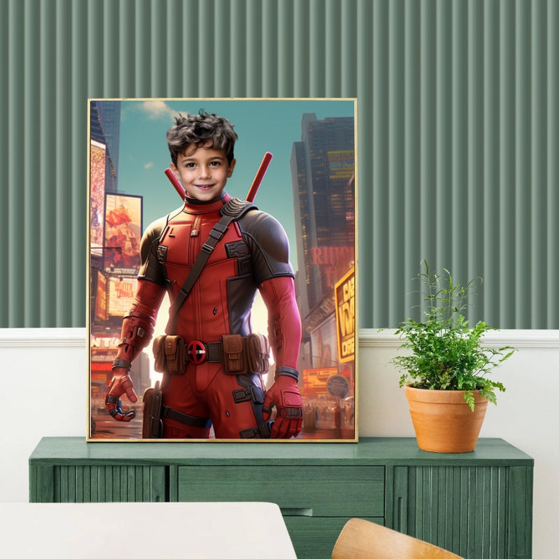 Personalized Deadpool Superhero Portrait,deadpool Portrait,personalized ...