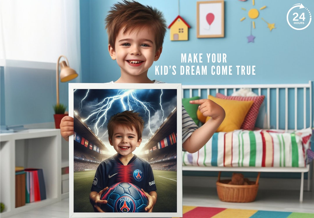 Personalized Soccer Player Kid,kid Football Player Portrait ...