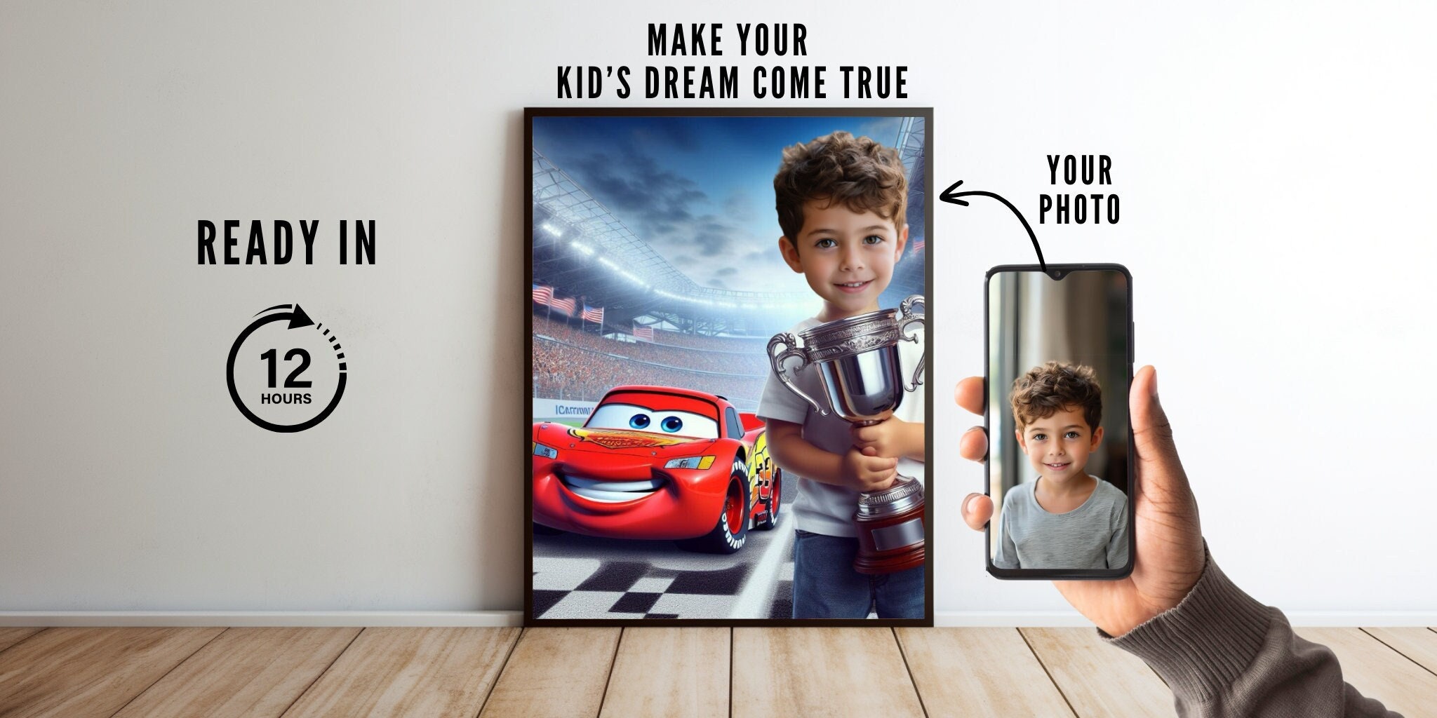 Personalized Mcqueen Portrait,custom Cars Portrait,get Your Own Mcqueen ...