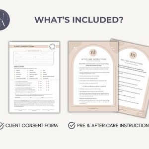 Editable Permanent Makeup Forms Consent Form Template Aftercare Card ...
