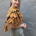 Enchanted Fall Wool Leaf Capelet, Autumn Orange Felted Half Cape ...
