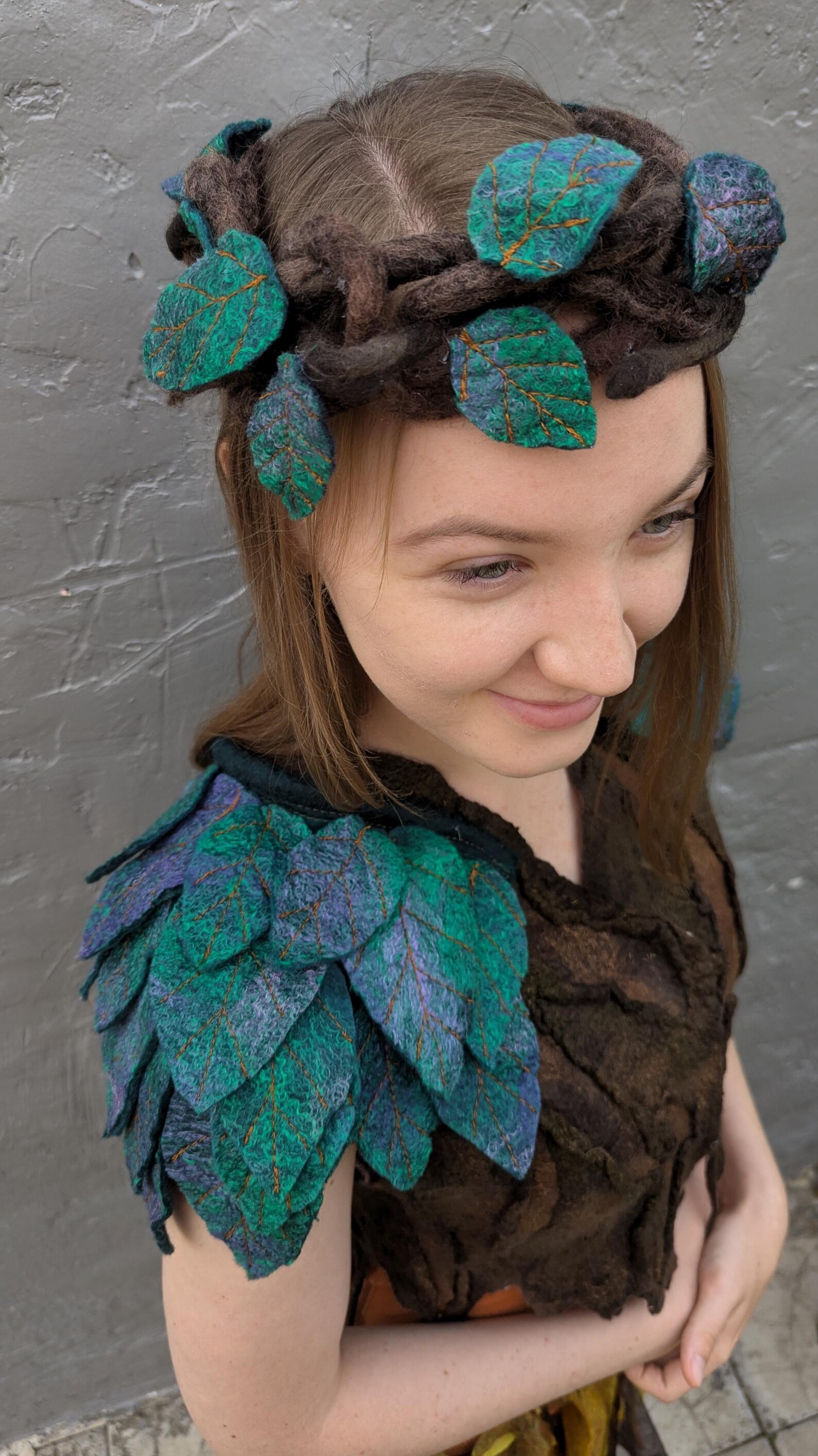 Green Woodland Nymph Leaf Crown, Wood Elf Tiara, Fairy Headpiece, Dryad ...