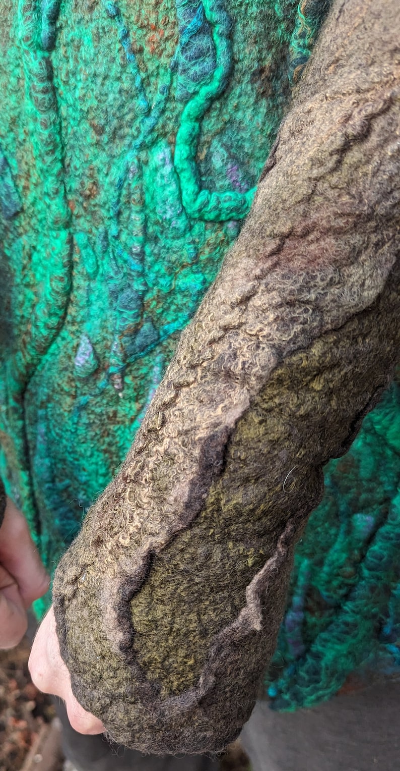 Brown Felted Bark Bracers, Druid Woodland Wool Gloves, Whimsical Tree ...