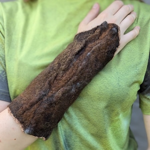 Mystic Tree Bark Bracers, Woodland Druid Armor, Forest Wool Gauntlets ...