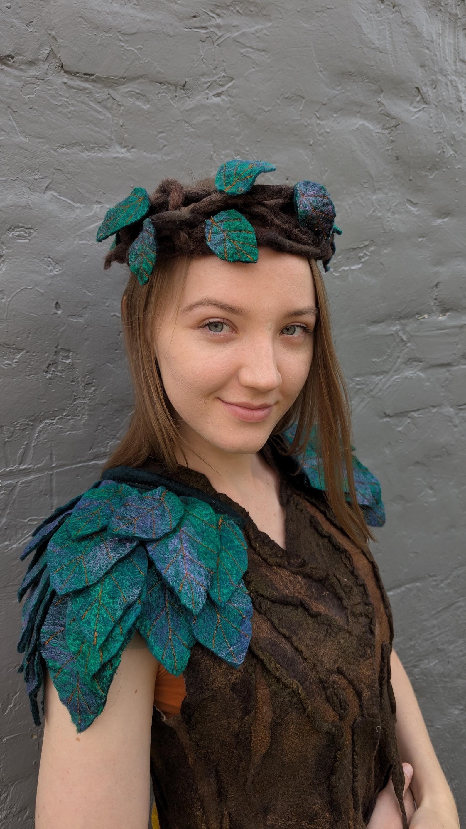 Green Woodland Nymph Leaf Crown, Wood Elf Tiara, Fairy Headpiece, Dryad ...