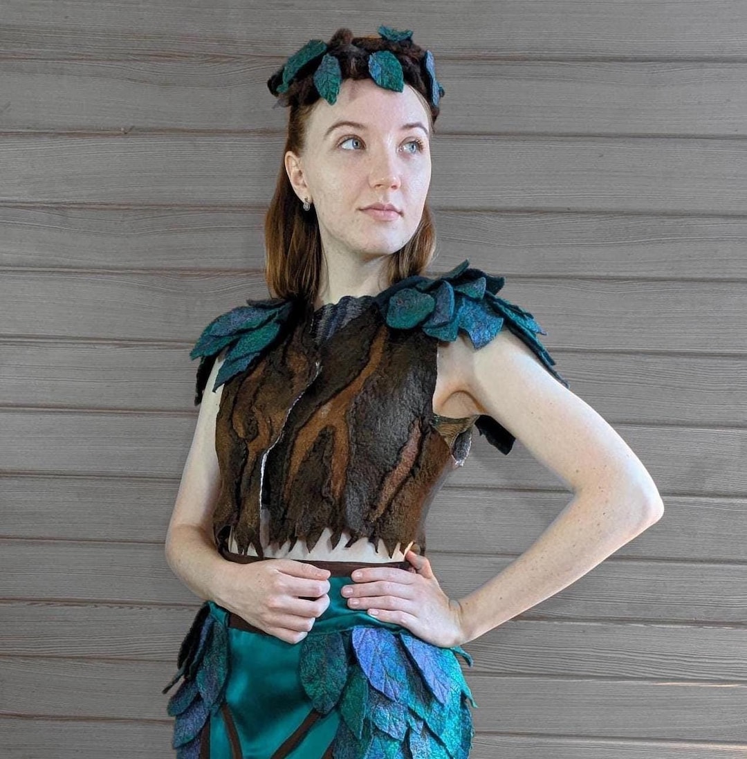 Forest Tree Bark Dryad Top, Druid Felted Waistcoat,woodland Nymph Vest ...