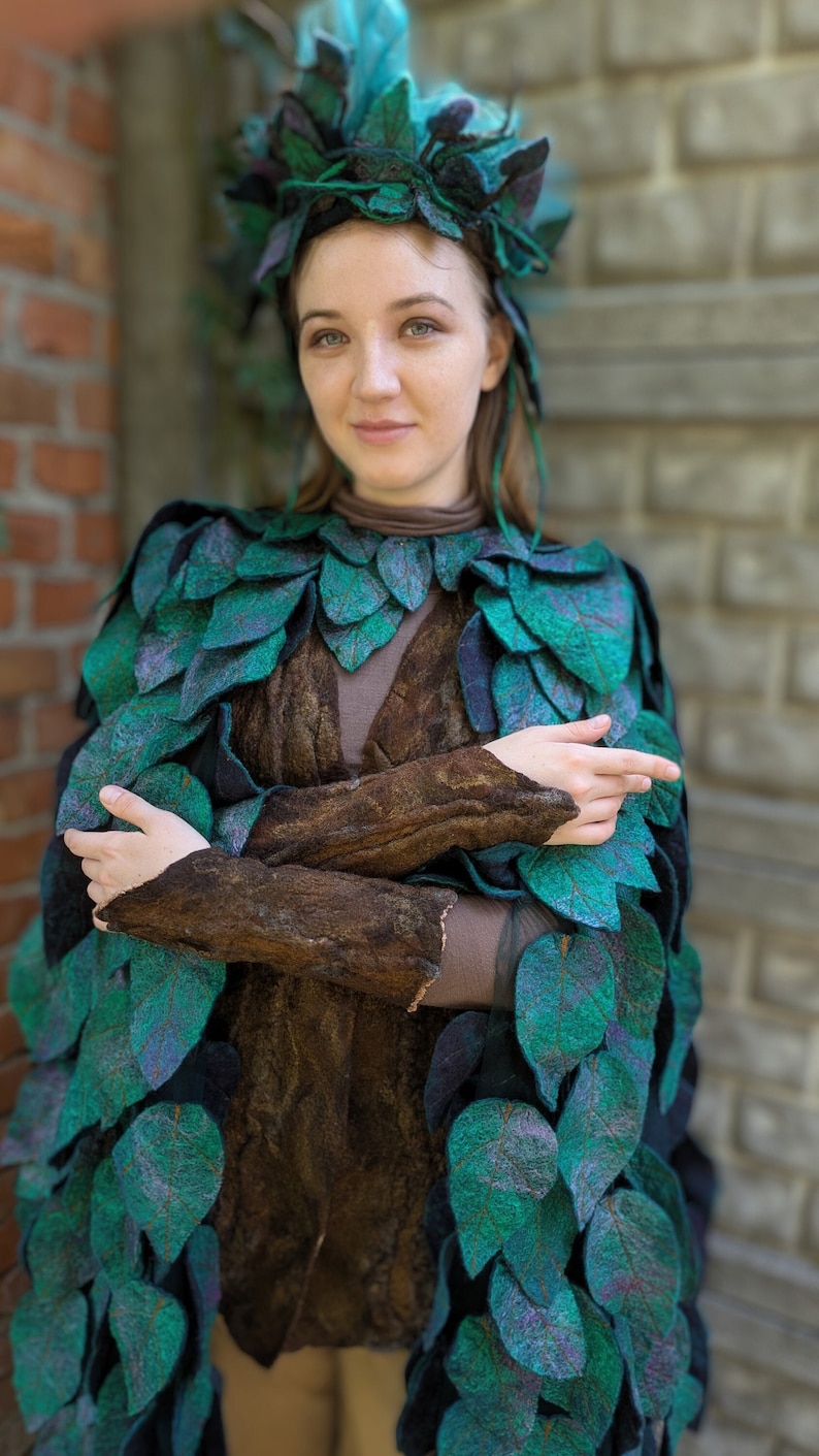 Mystic Tree Bark Bracers, Woodland Druid Armor, Forest Wool Gauntlets ...