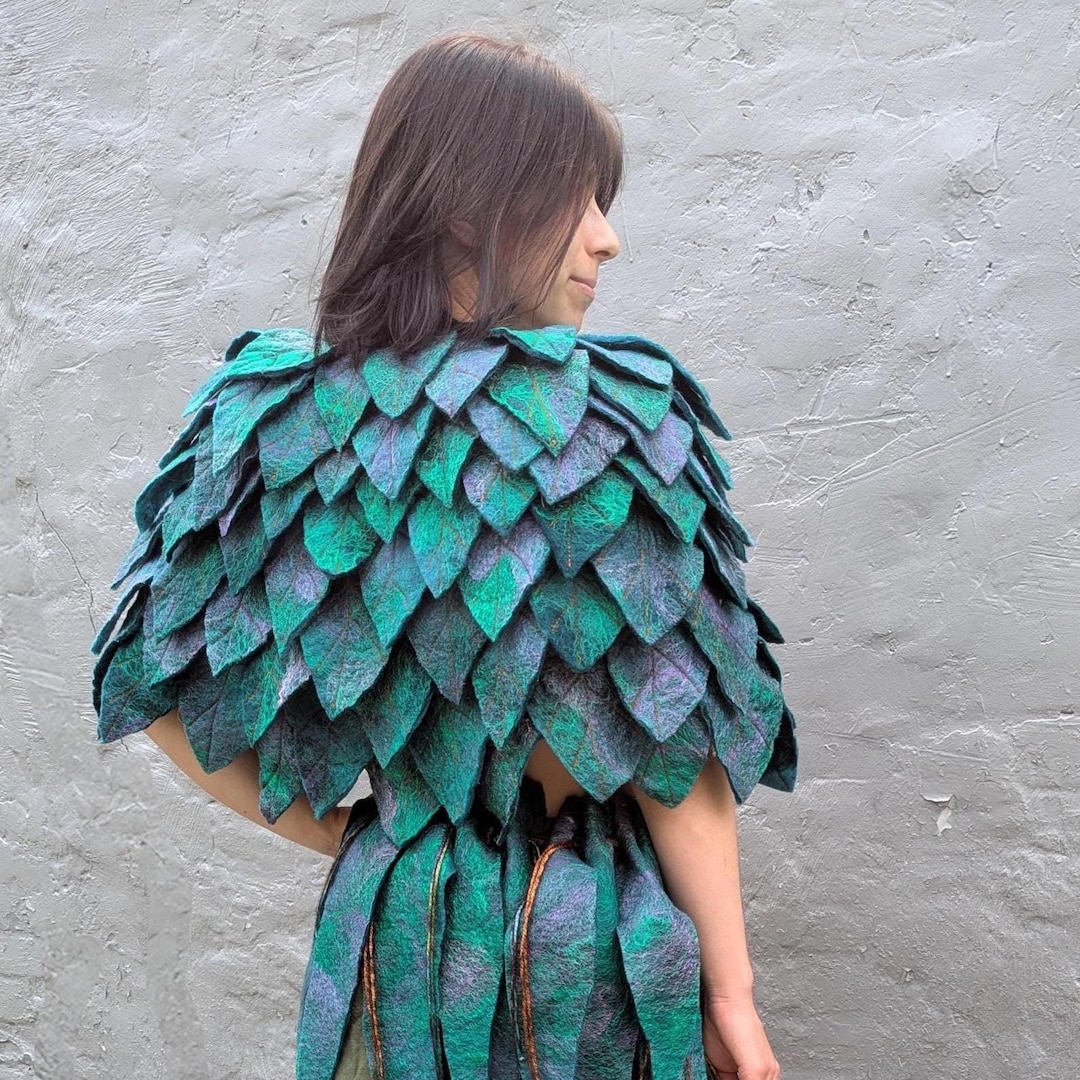 Green Wool Leaf Capelet: Enchanted Druid Forest Mantle - Etsy