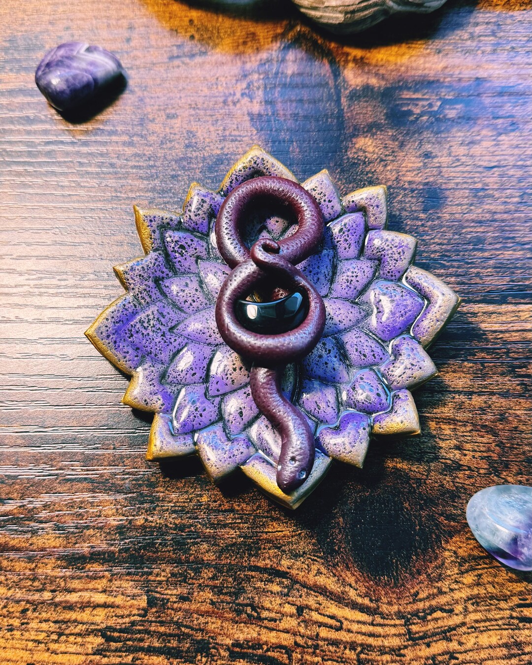 Purple Snake Figure Polymer Clay Snake Pendant Decoration Altar Witchy ...