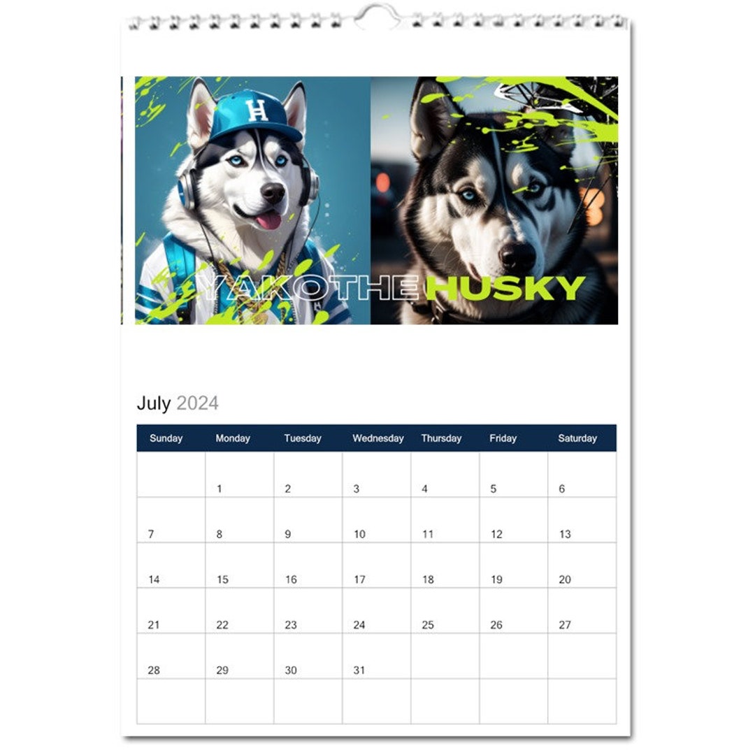 Personalised Husky Owner Gift 2024 Calendar Unique Calendar - Etsy