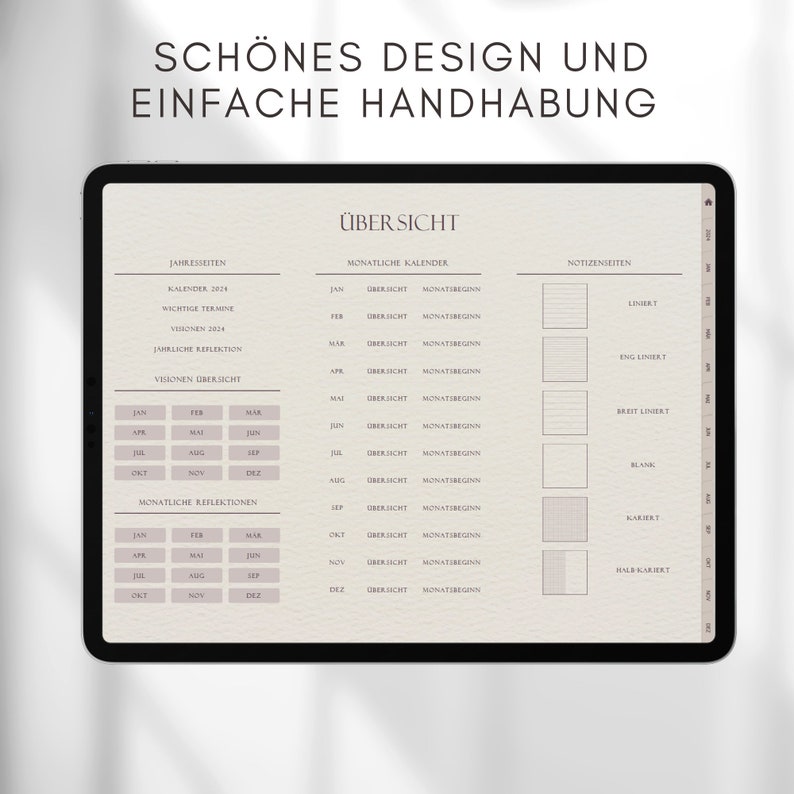 Digitaler Jahresplaner 2024 | Goodnotes Planer | iPad Planer ...