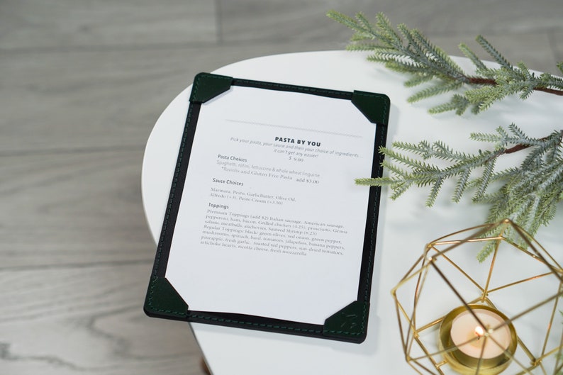 Custom Leather Menu Holder: A5/A4 Restaurant Menu Cover - Etsy Ireland