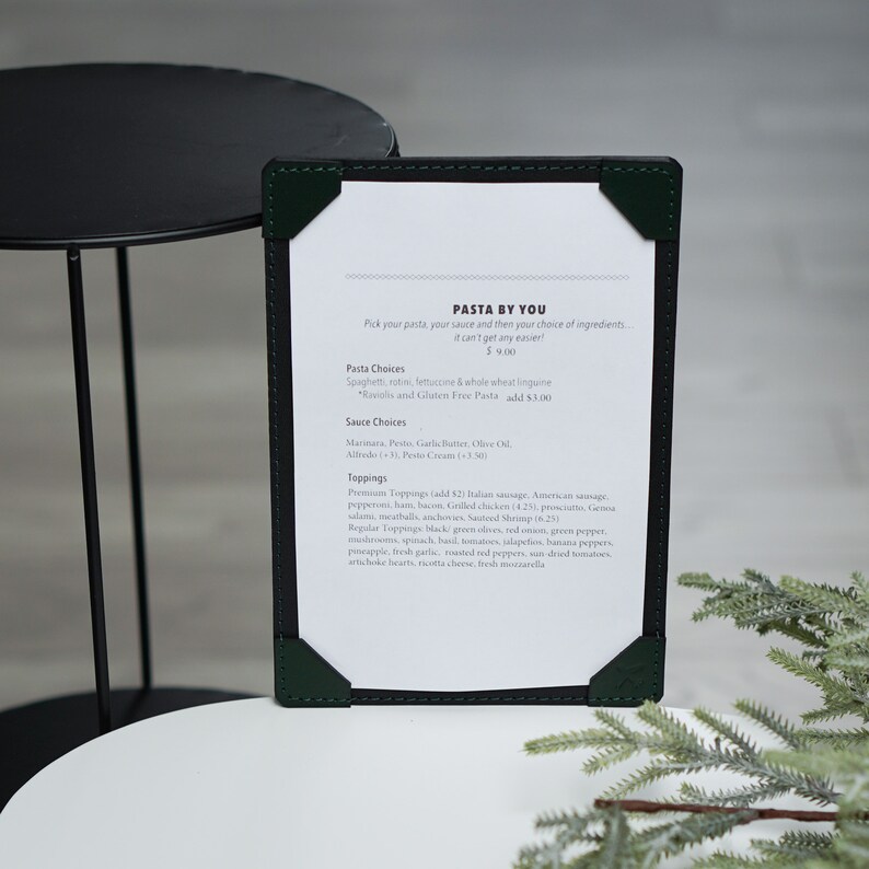 Custom Leather Menu Holder: A5/A4 Restaurant Menu Cover - Etsy