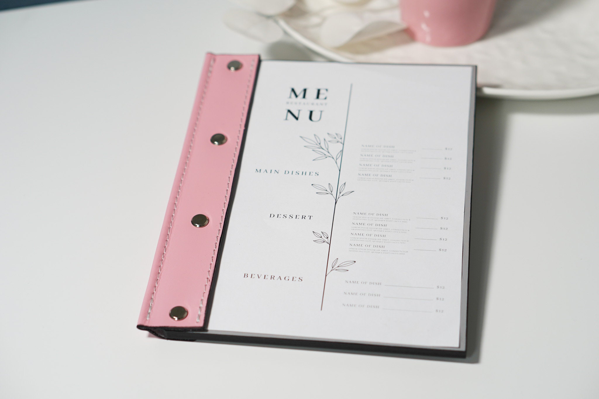 A5 Size Menu, Wooden Menu , Leather Menu Cover, Custom Menu Cover, Menu ...