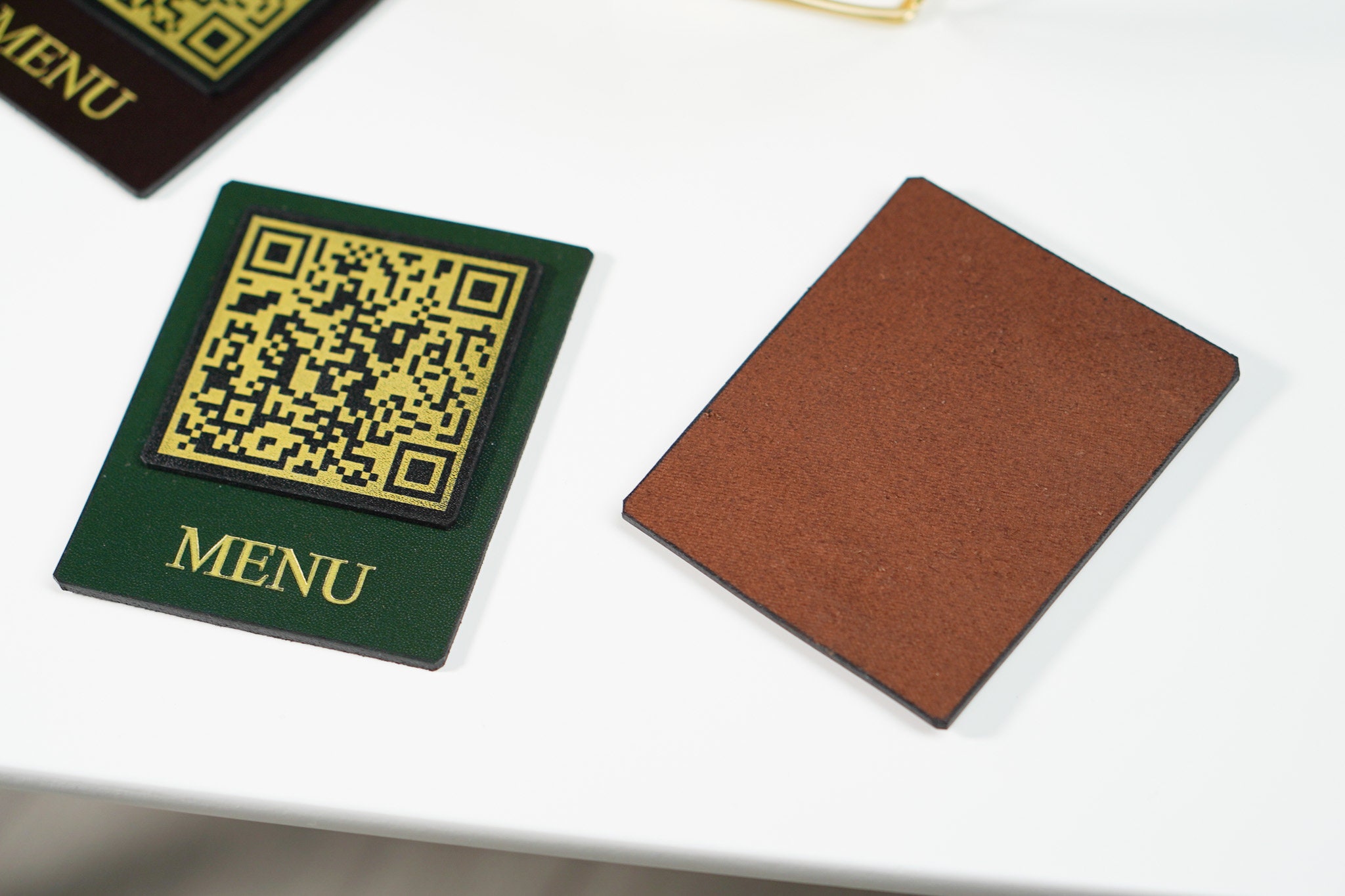 Leather QR Code Menu Sign: Restaurant Cafe Anticovid Menu - Etsy