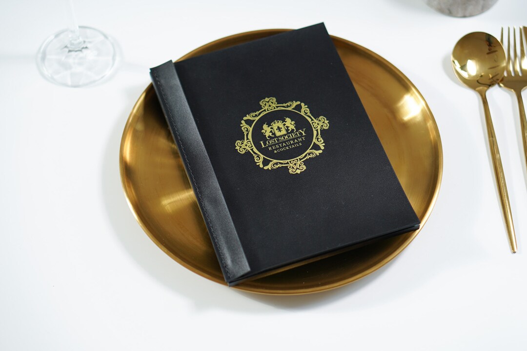 Leather Menu Cover: A5/A4 Restaurant Menu Holder, Custom Logo - Etsy