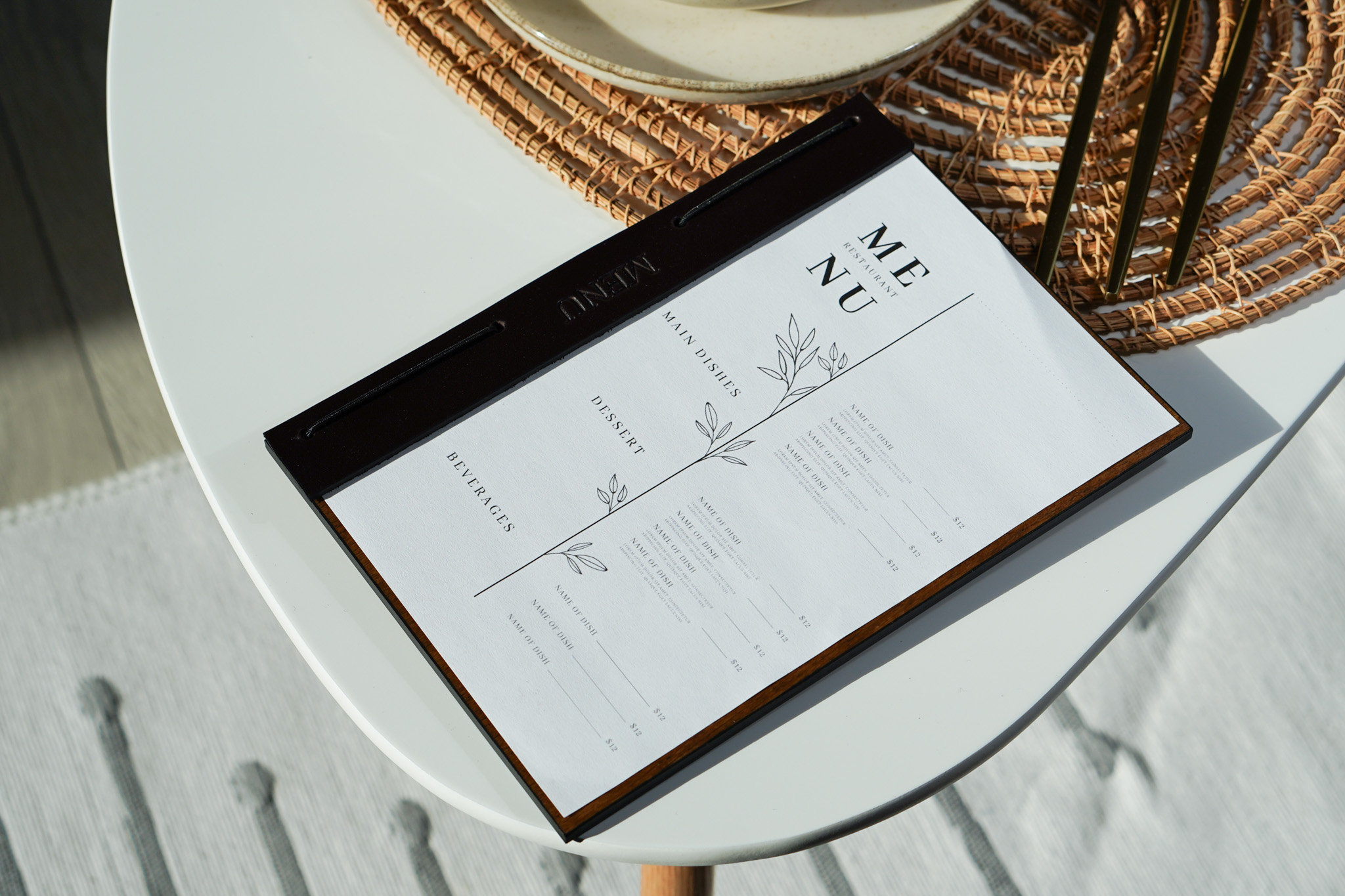 A5 Size Menu Wooden Menu Leather Menu Cover Custom Menu - Etsy UK